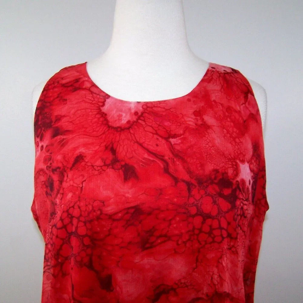 Arianna | Tops | Arianna By Howards Shirt Top Sm Layered Chiffon Red ...